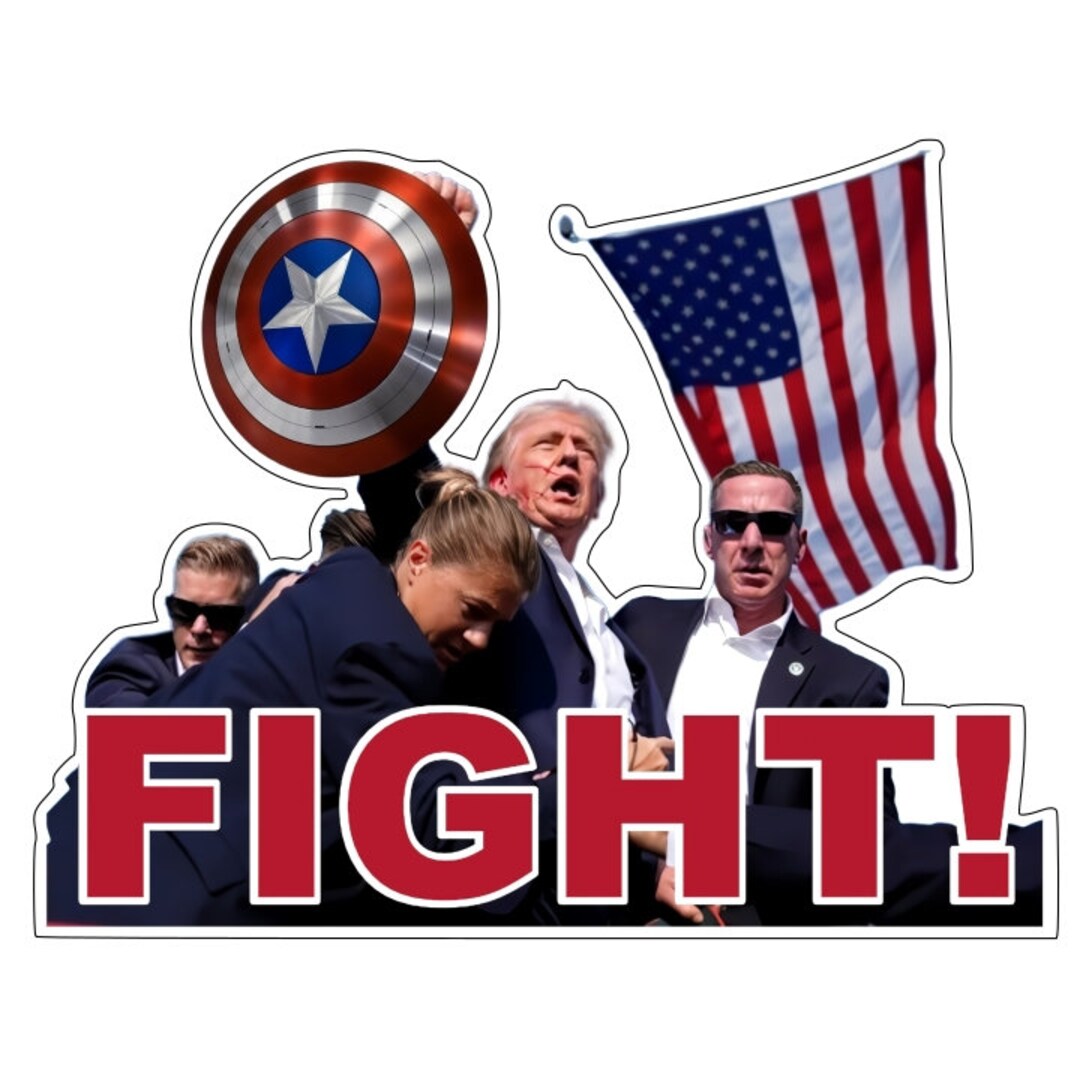 Captain Trump 2024 Fight Sticker UV & Water Resistant Vinyl Decal ...