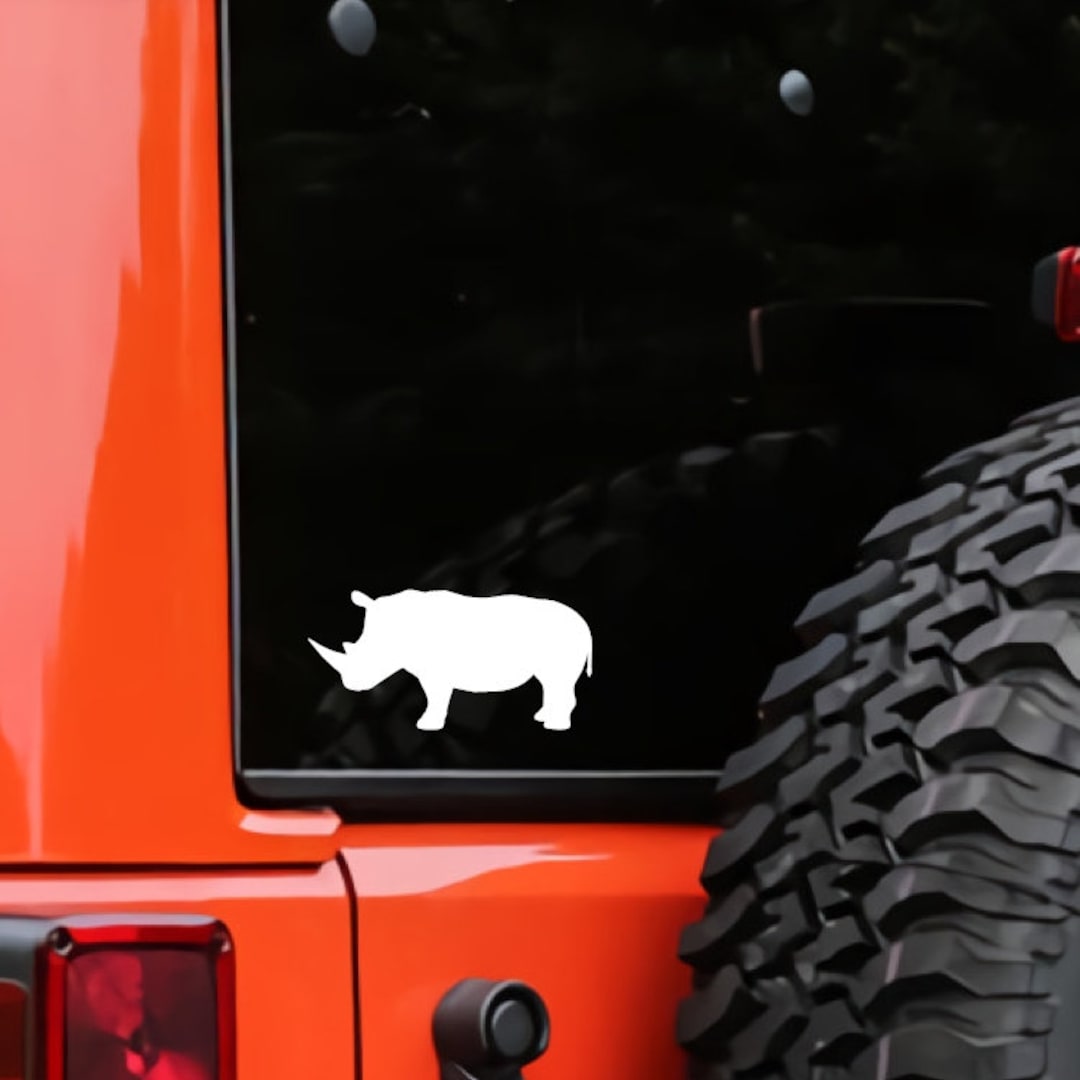 20 colores Rhino Silhouette Vinyl Decal Sticker / Custom Truck Window ...