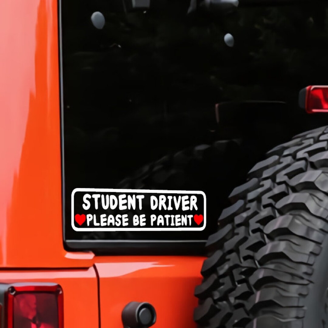 Heart With Student Driver Vinyl Decal Sticker Custom Truck Window ...