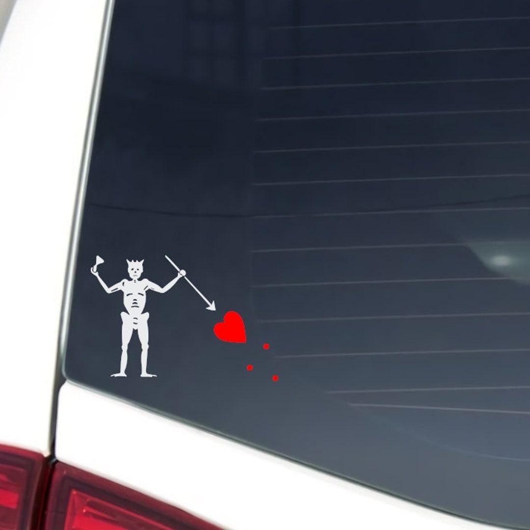 Black Beard Edward Teach Jolly Roger Skeleton Vinyl Decal Sticker ...