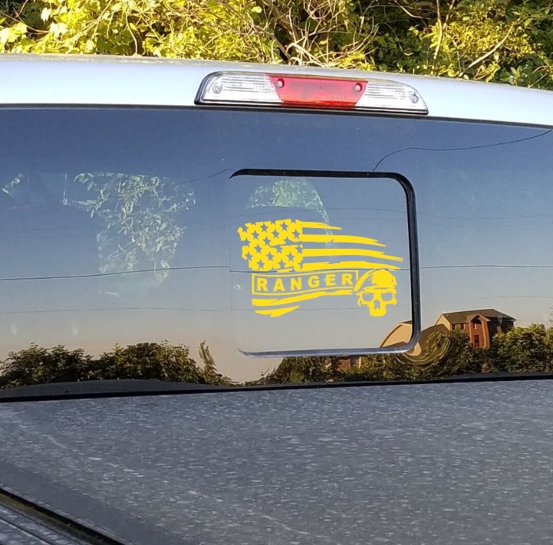 20-colors Army Ranger Skull Flag of USA 11X6.5 Vinyl Decal Sticker ...