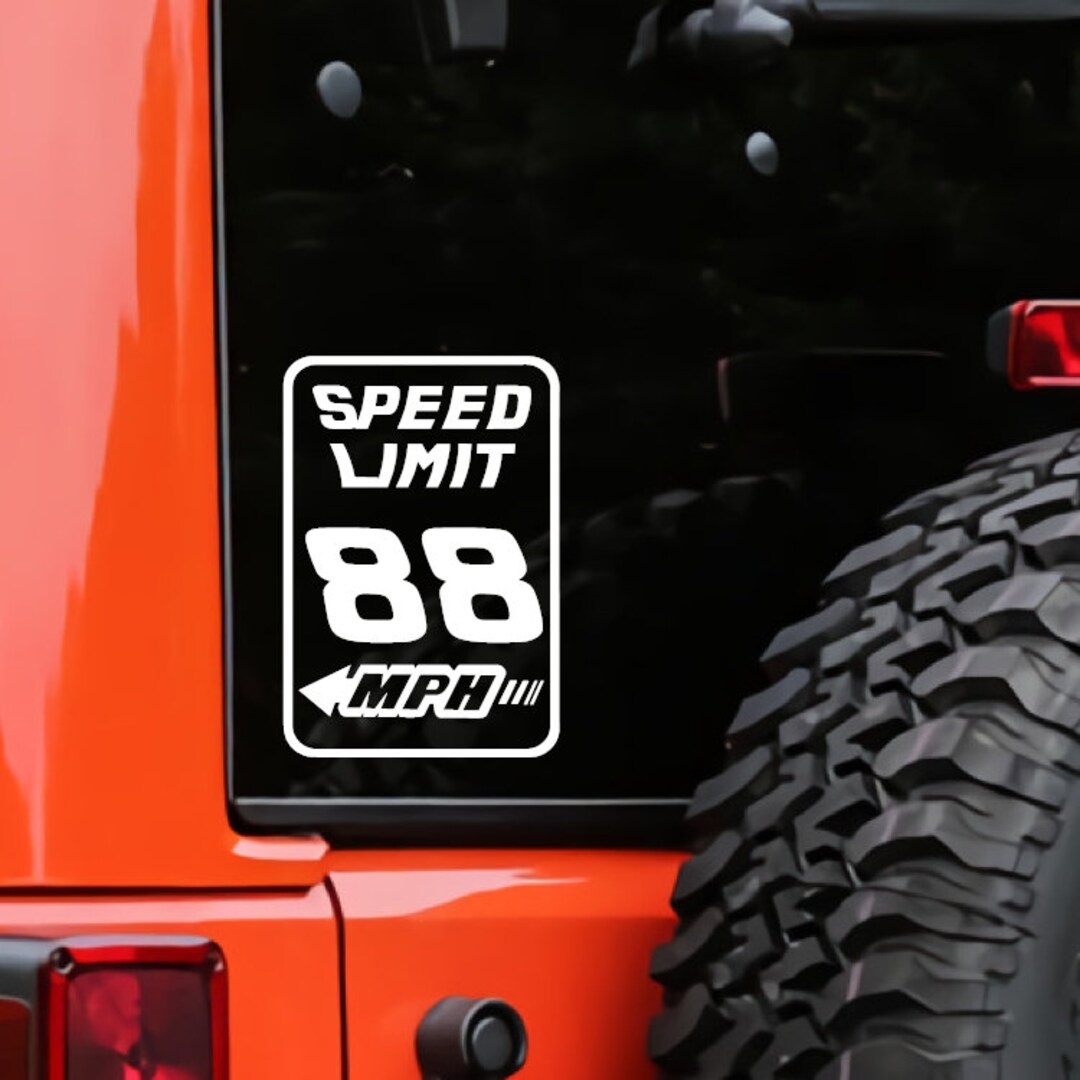 20 Colors Speed Limit 88 Mph Vinyl Decal Sticker Custom - Etsy