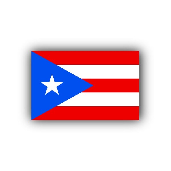 Puerto Rico Flag Vinyl Sticker - Etsy