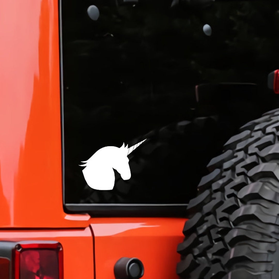 20 Colors Unicorn Head Side Silhouette Vinyl Decal Sticker Custom Truck ...