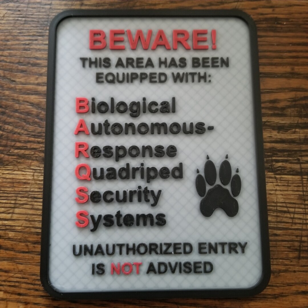 BEWARE of Dog Sign K9 B.A.R.Q.S.S. - Etsy
