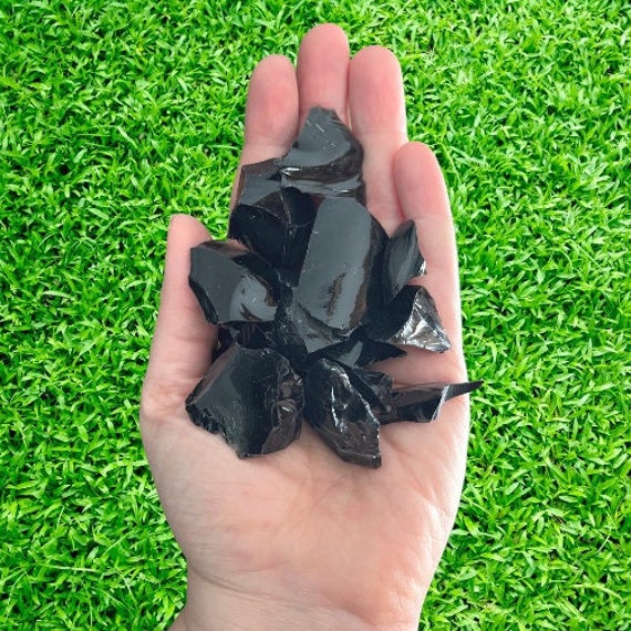 Black Obsidian Rough Black Obsidian Chip Black - Etsy