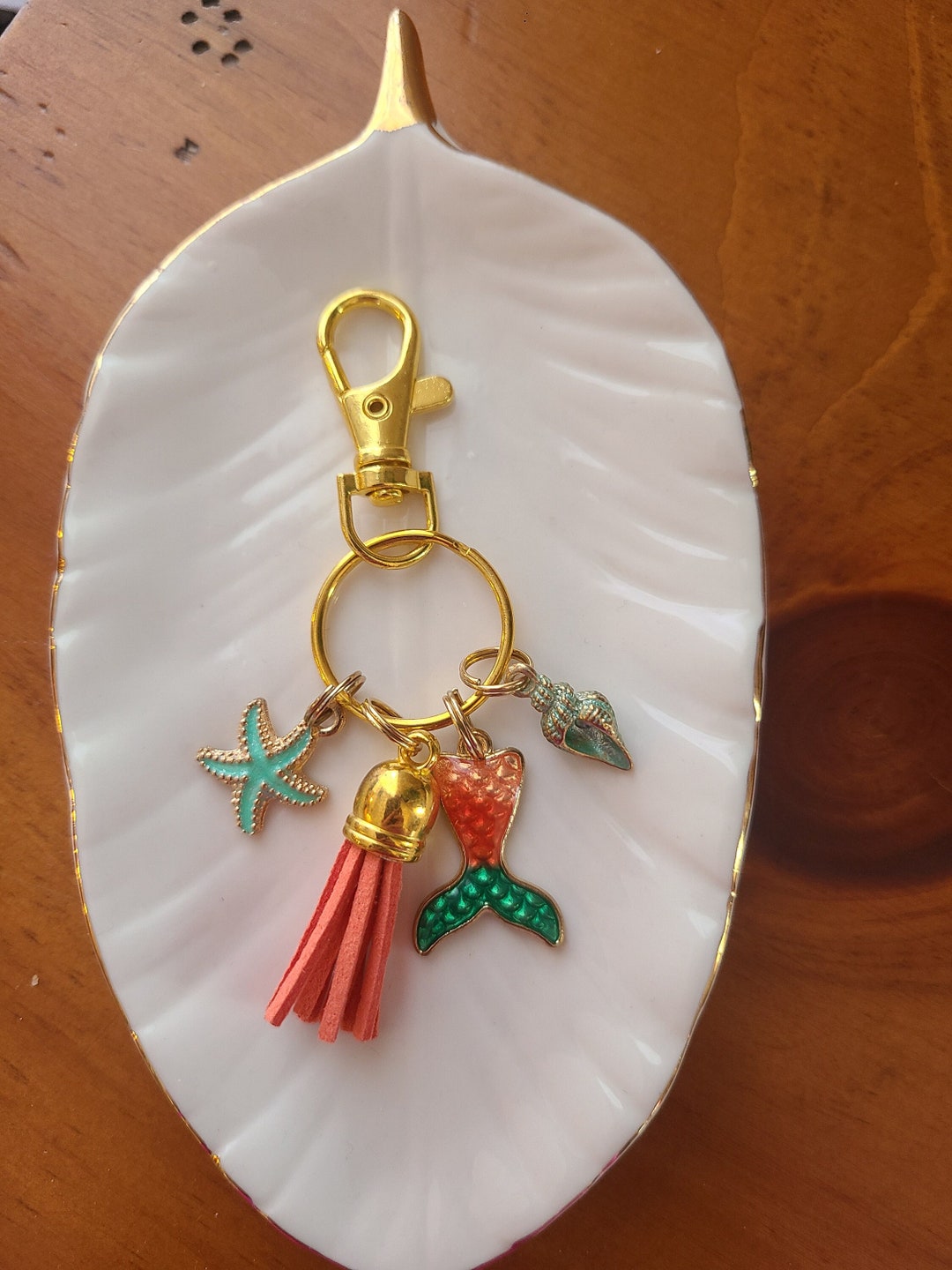 Mermaid Keychain - Beach Lover - Beach Keychain - Mermaid Tail Charm ...