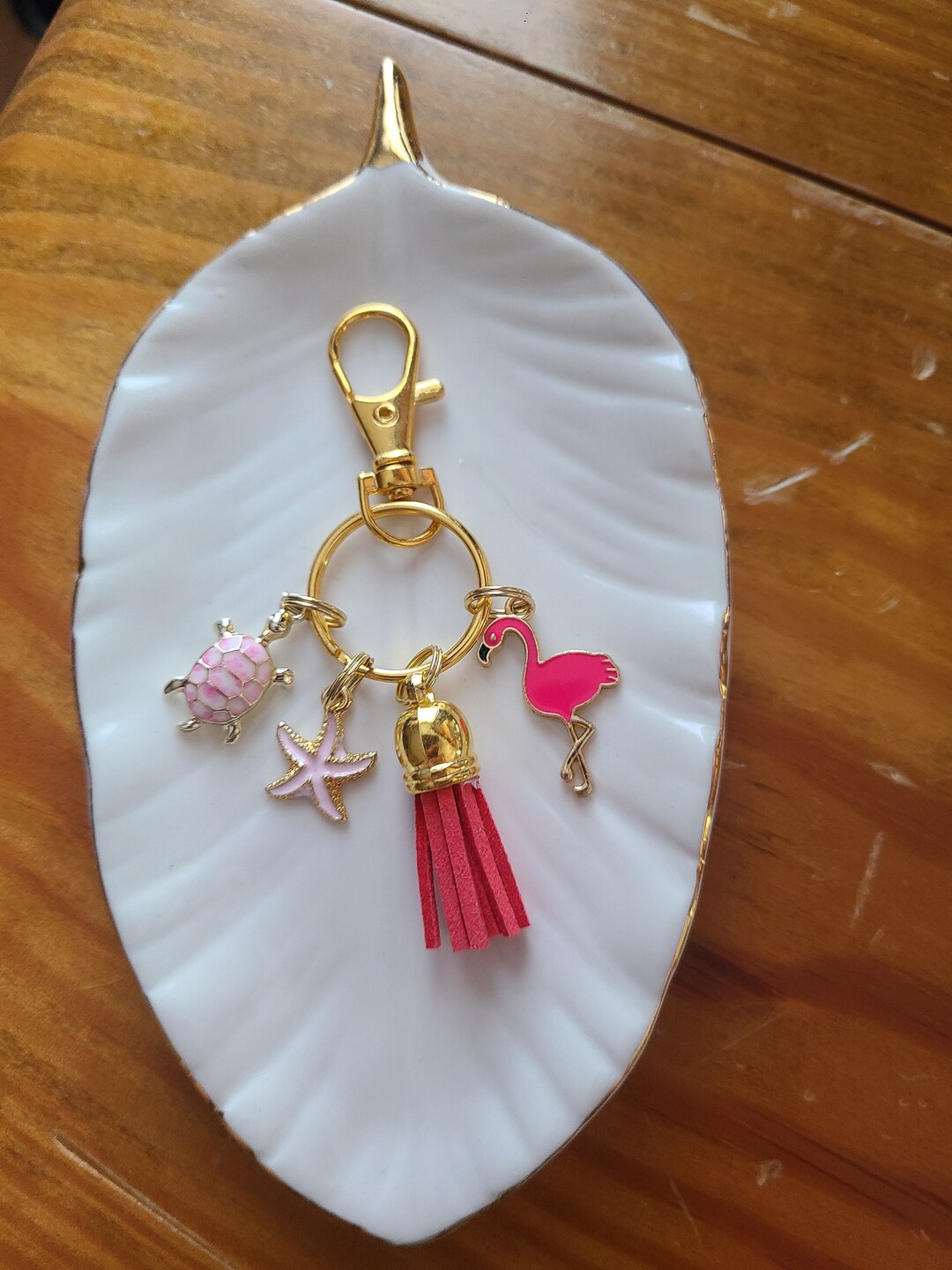 Flamingo Key Chain Flamingo Lover Beach Key Chain Turtle Key Chain ...