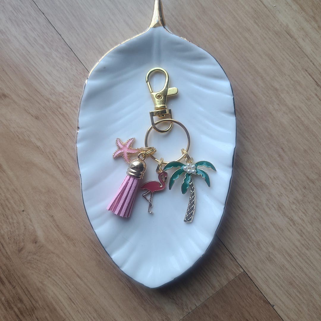 Flamingo Key Chain - Flamingo Lover - Beach Key Chain - Flamingo Charm ...