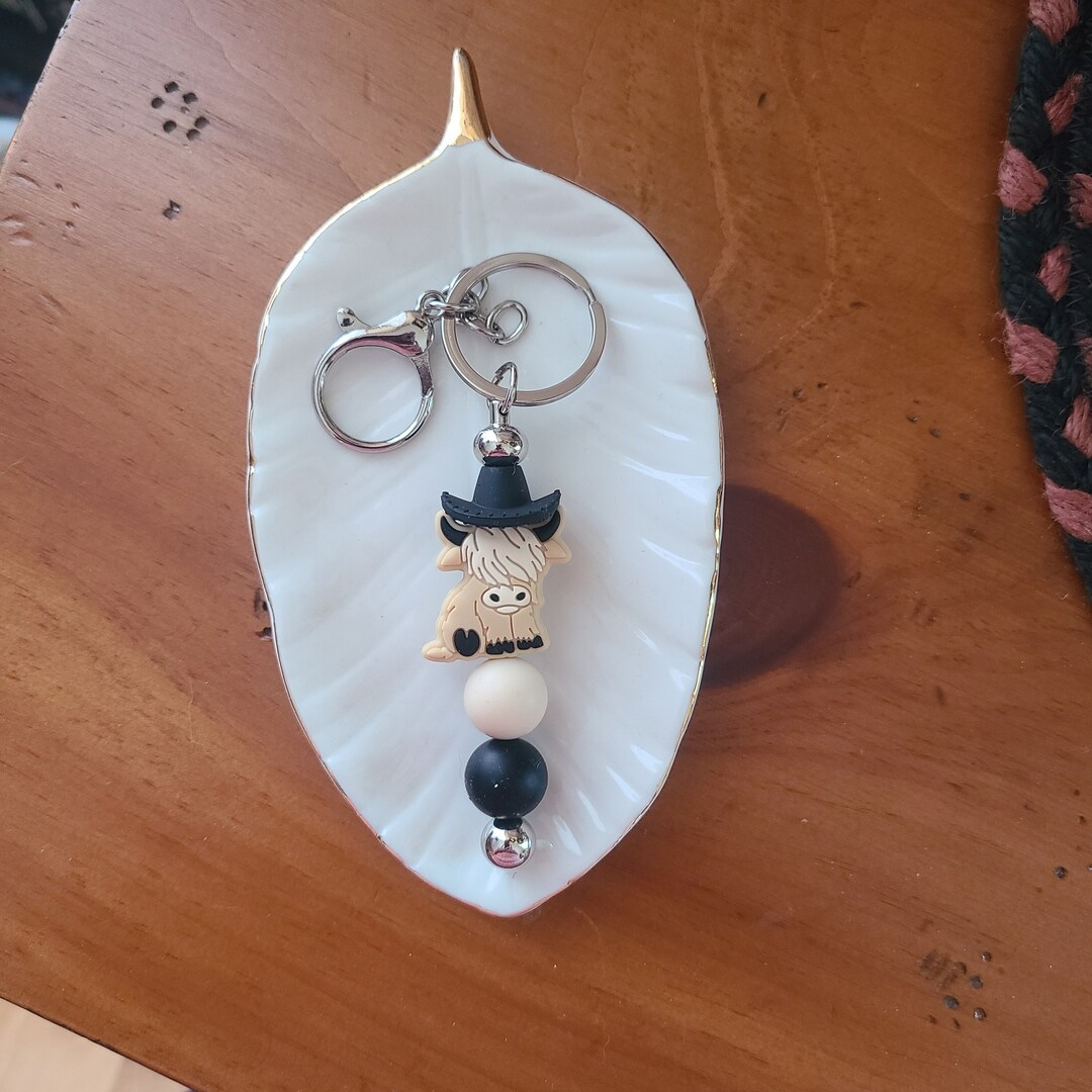 Highland Cow Keychain Highland Cow Lover Highland Cow Bead Cow Lover ...