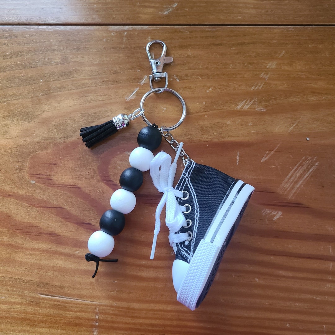 Shoe Key Chain - High Top Sneaker Keychain - Canvas Shoe Charm ...
