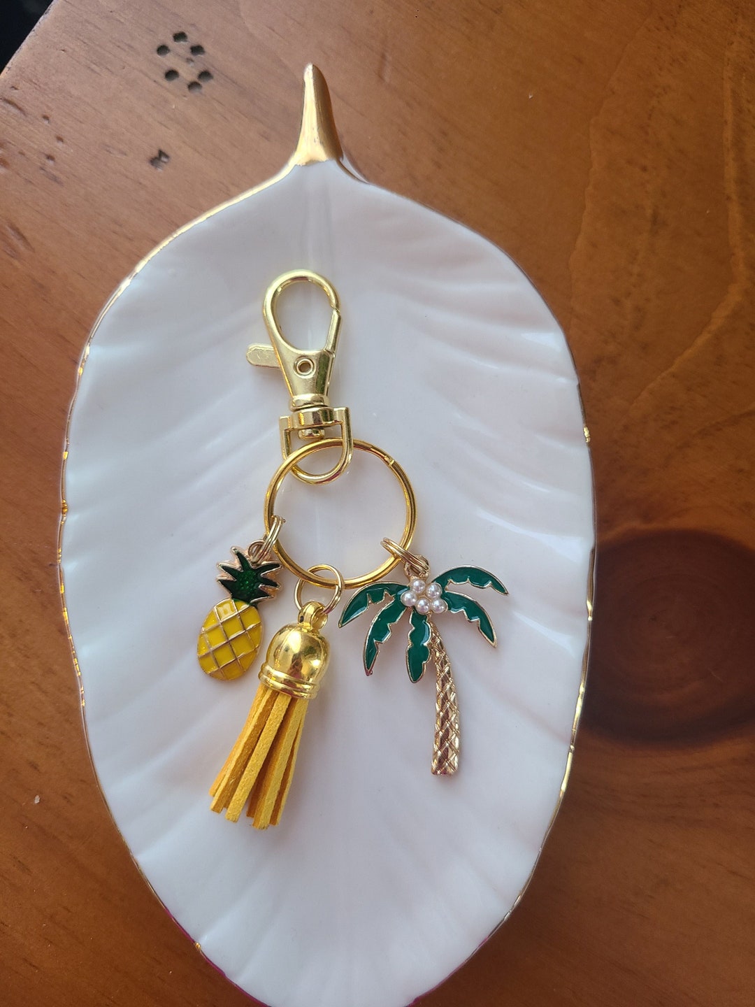 Pineapple Keychain - Pineapple Lover - Pineapple Charm - Palm Tree ...