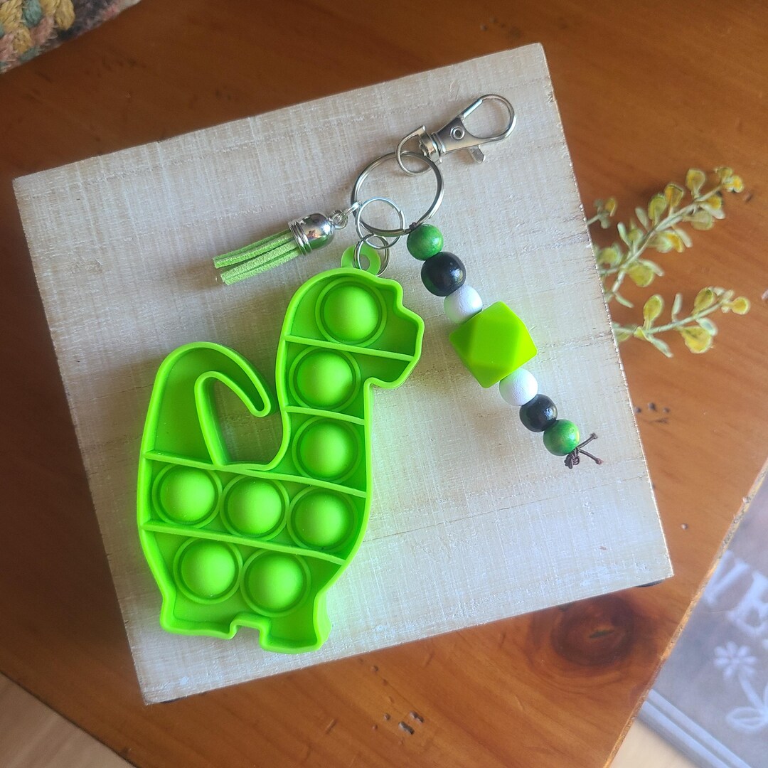 Dinosaur Pop-it Keychain Pop-it Fidget Toy Dinosaur Dinosaur Charm ...