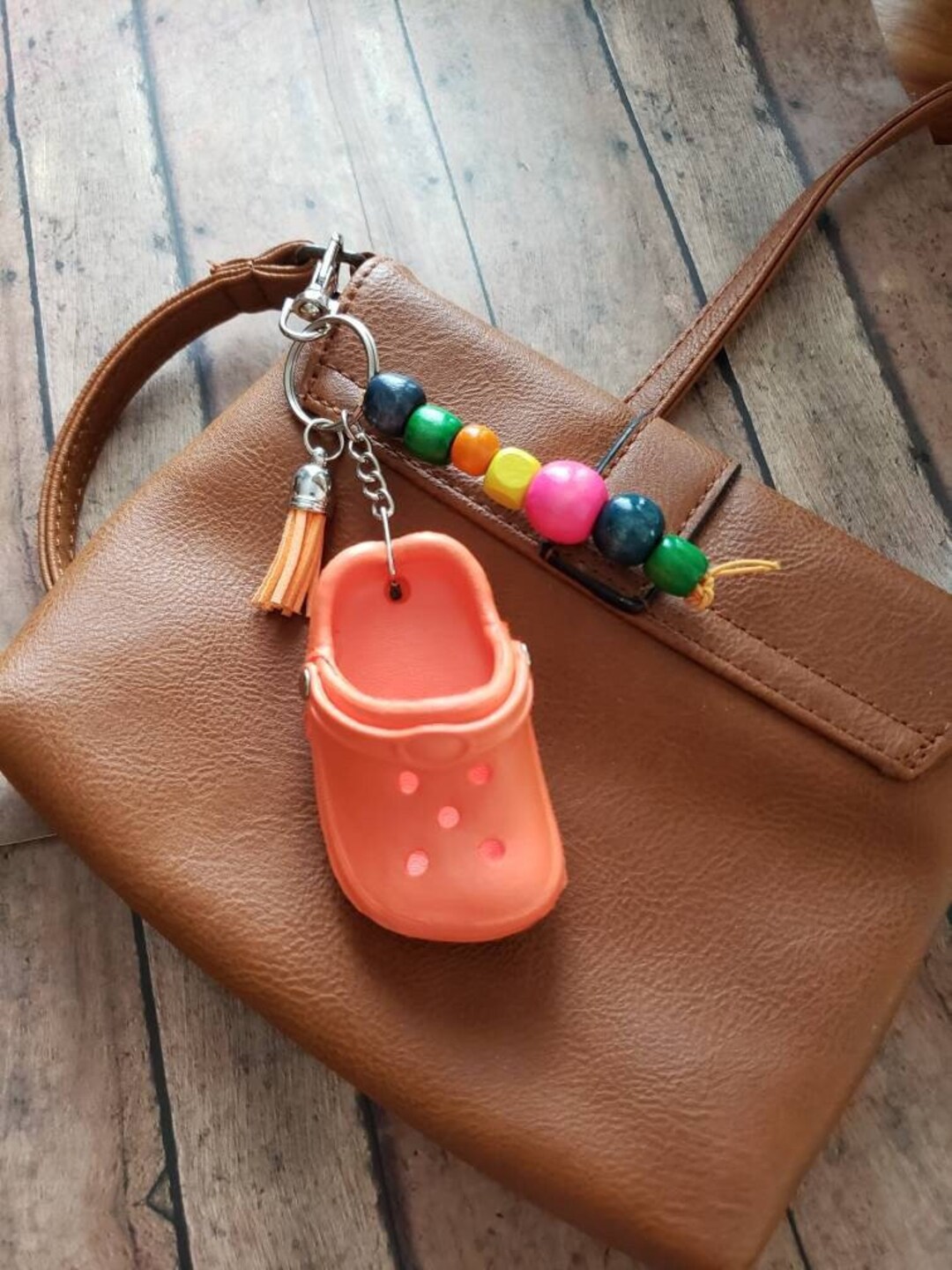 Croc Keychain Croc Lover Nurse Croc Keychain Rubber Croc Charm Wooden ...