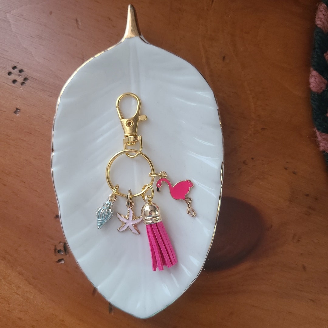 Flamingo Key Chain - Flamingo Lover - Beach Key Chain - Flamingo Charm ...