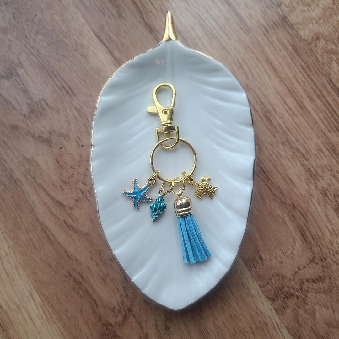 Beach Turtle Key Chain - Beach Lover - Beach Key Chain - Turtle Charm ...