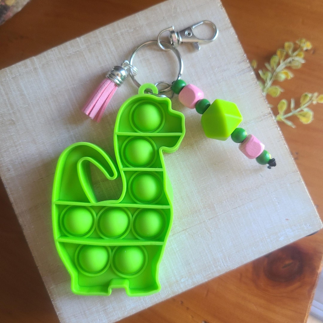 Dinosaur Pop-it Keychain - Pop-it Fidget Toy - Dinosaur - Dinosaur ...
