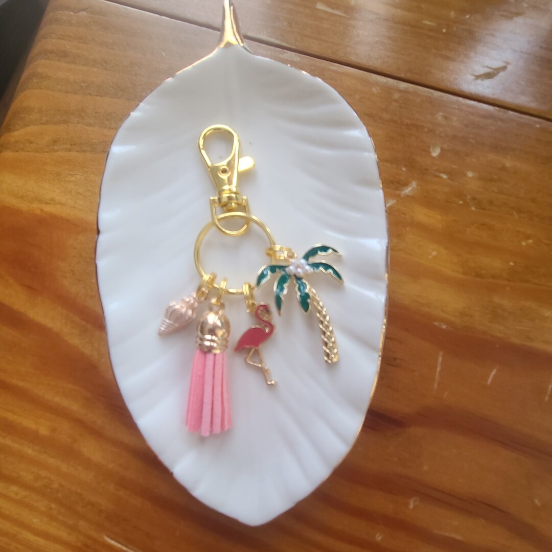 Flamingo Key Chain - Flamingo Lover - Beach Key Chain - Flamingo Charm ...