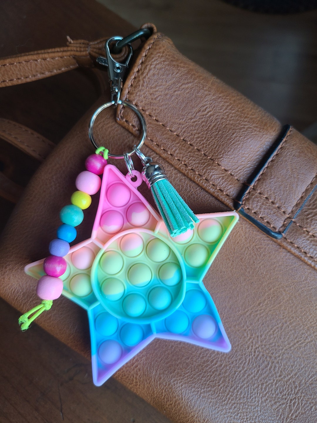Star Pop It Keychain Pop It Fidget Toy Stars Astrology Etsy