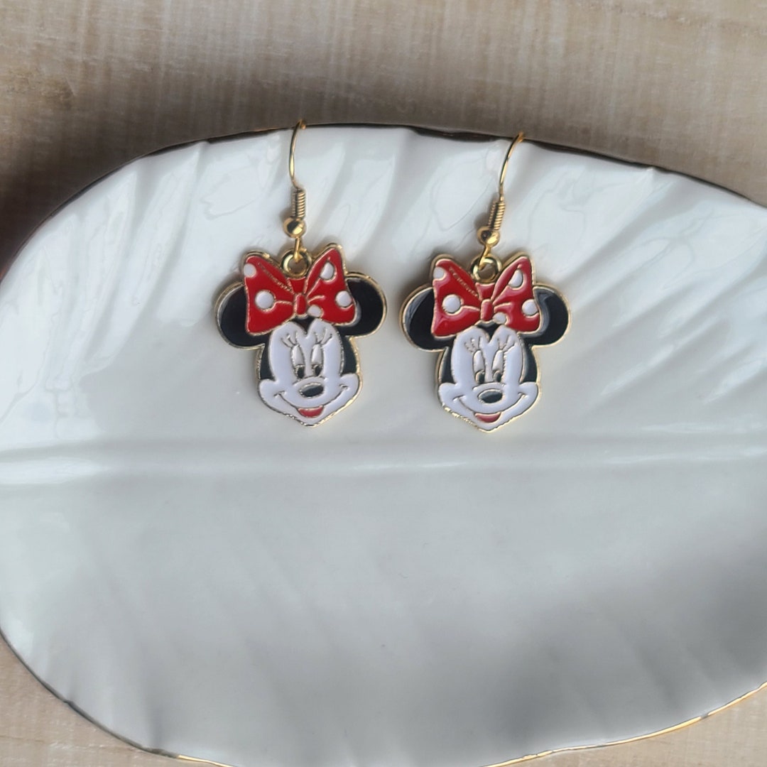 Minnie Mouse Earrings - Minnie Mouse Ears - Disney - Minnie - Minnie ...