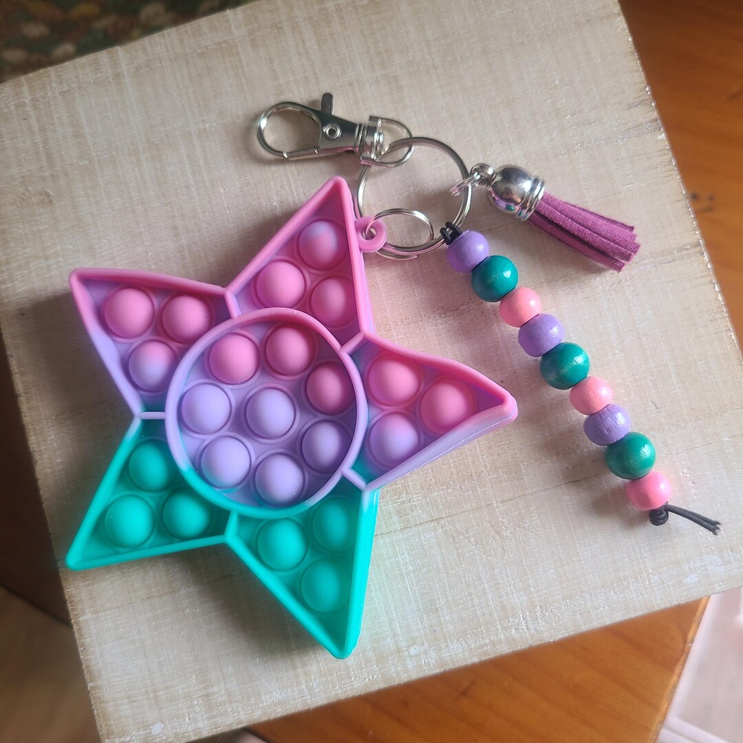 Star Pop-it Keychain - Pop-it Fidget Toy - Stars - Astrology - Pastel ...