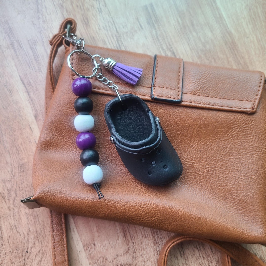 Croc Keychain: Rubber Croc Charm, Wooden Beads & Tassel - Etsy