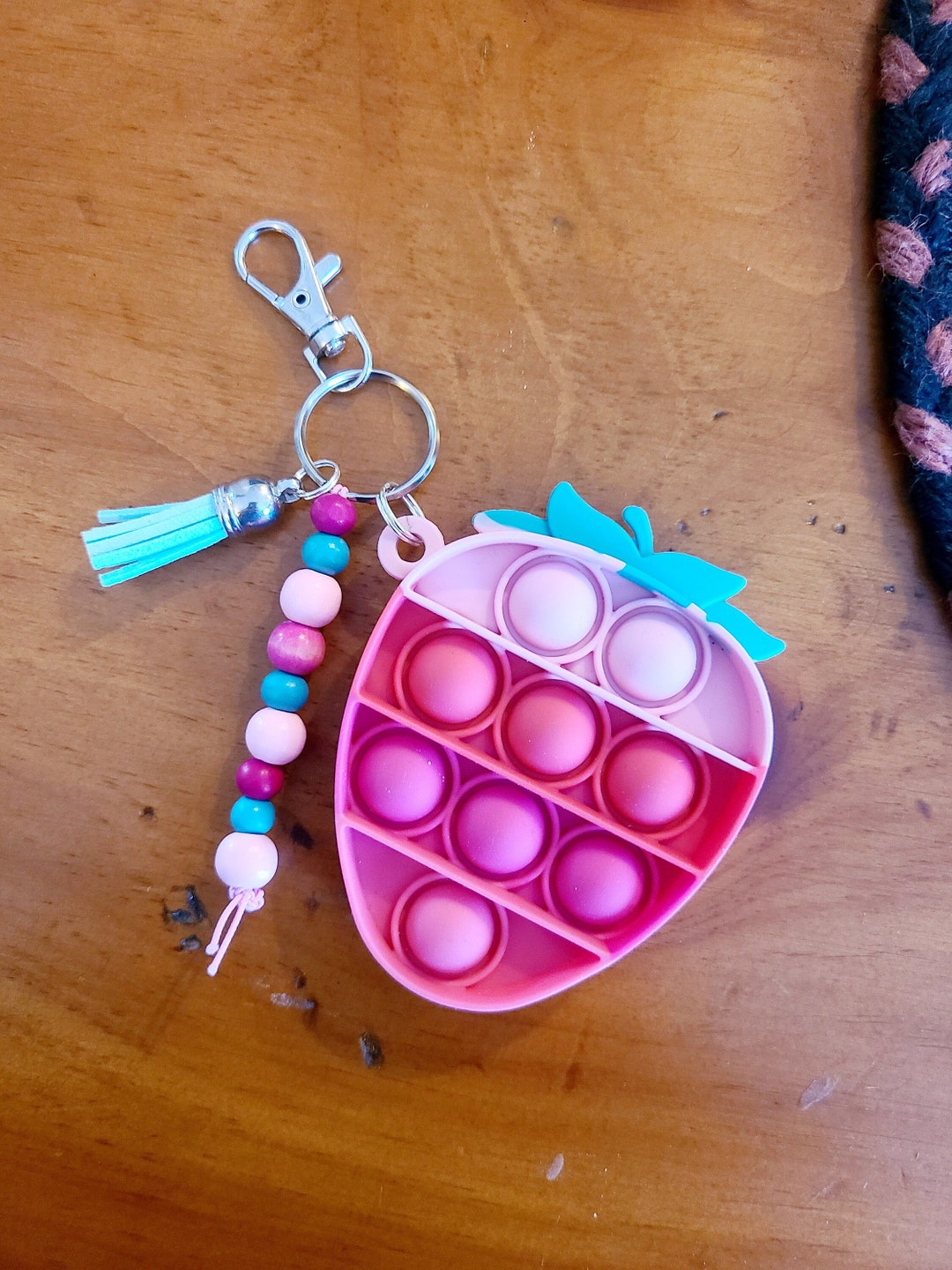 Strawberry Pop-it Keychain Pop-it Fidget Toy Berry Strawberry Charm ...