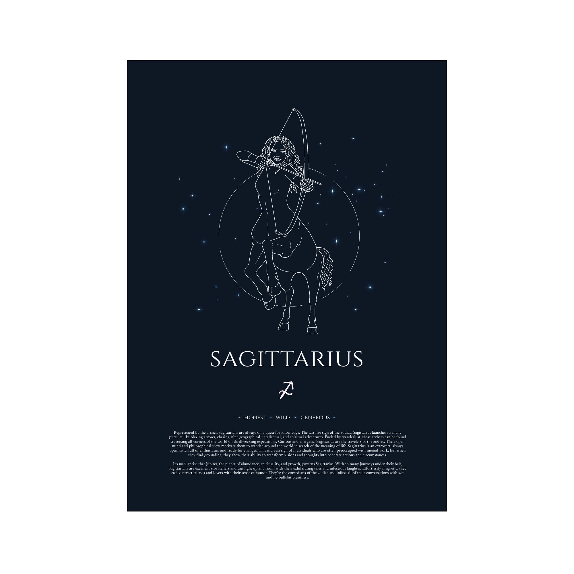 Sagittarius, Fire Symbol, Archer, Star Sign, Astrology Artwork, BRD ...