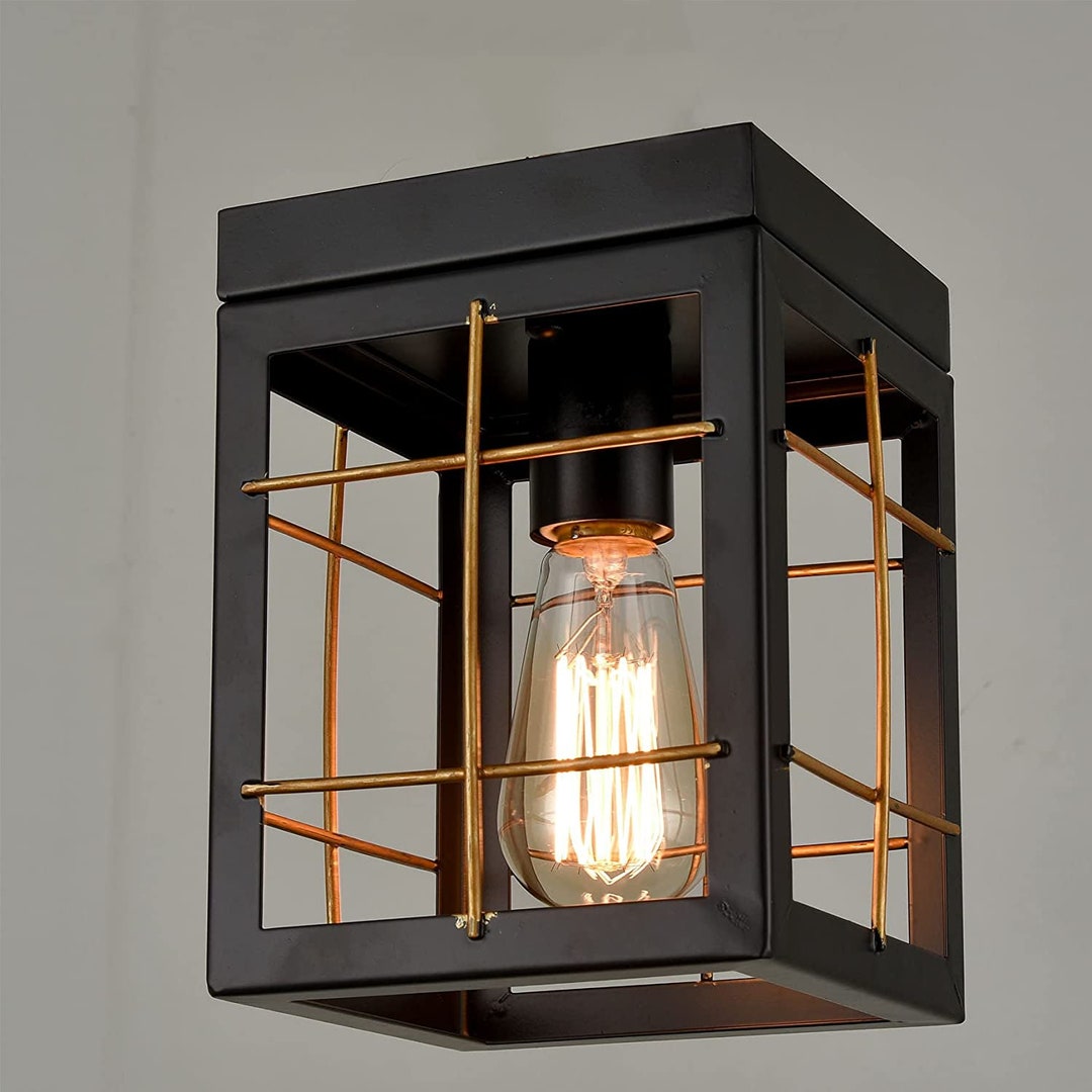 Alia Rustic Black Outdoor Ceiling Light Fixture 1-light - Etsy