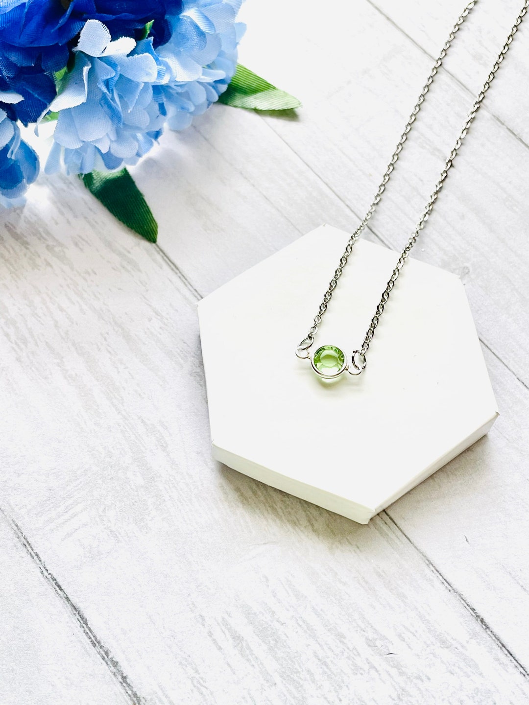 August Crystal Necklace, Peridot Crystal, August Birthstone, Crystal ...