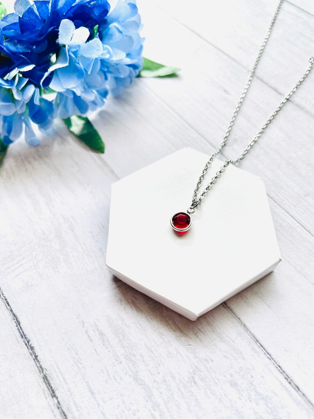January Crystal Necklace, Garnet Crystal, January Birthstone, Crystal ...