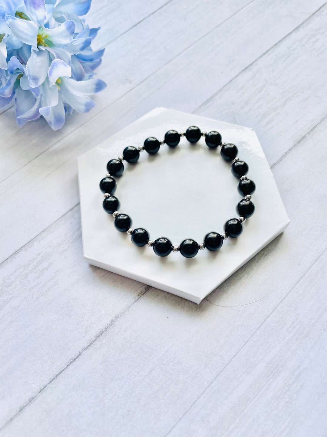 Natural Onyx Crystal Bracelet, Glossy Onyx, Natural Crystals, Onyx ...