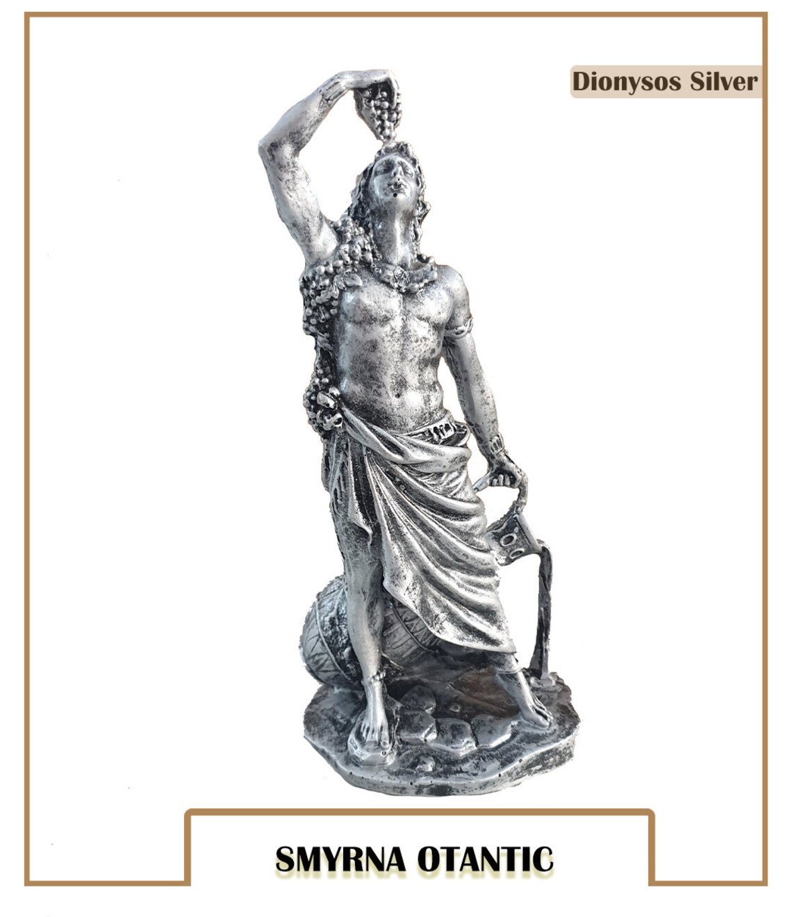 Dionysus Statue Greek God Silver 10.63 Inches Sculpture Bust | Etsy