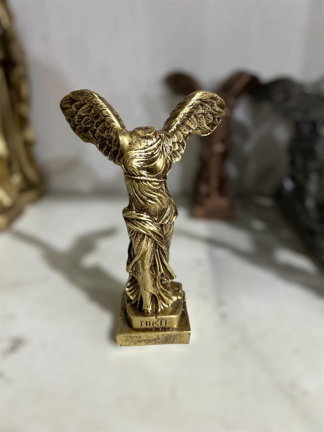 Nike Statue Greek God Gold 6 Inches Sculpture - Bust / Home and Office ...