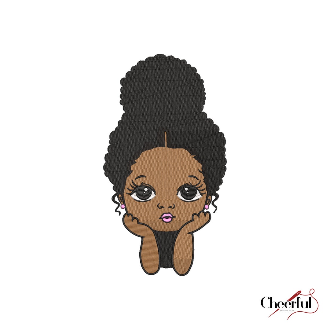 Black Girl Embroidery Design, 3 Sizes, Instant Download - Etsy