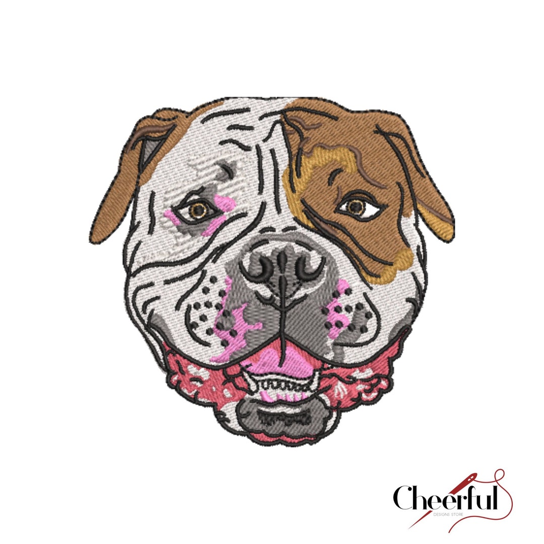 Bulldog, Machine Embroidery Design, Bulldog Head Embroidery Pattern ...