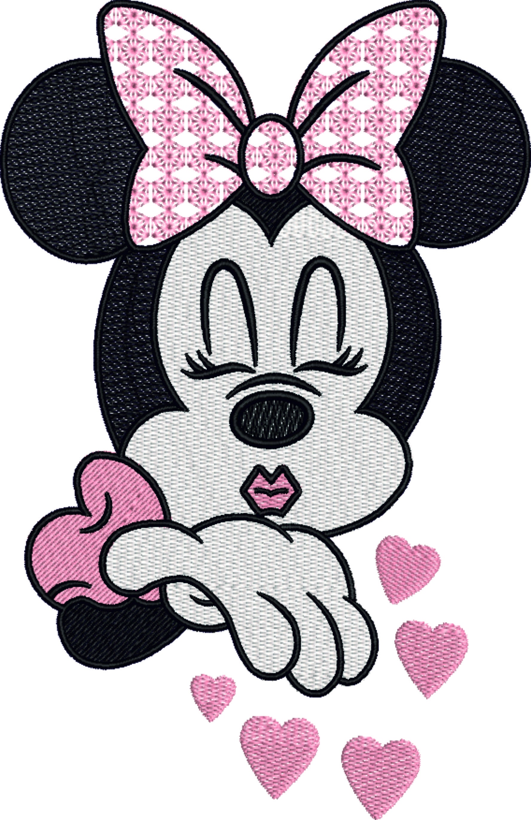 Minnie Mouse Embroidery Machine Design 3 Sizes Instant | Etsy
