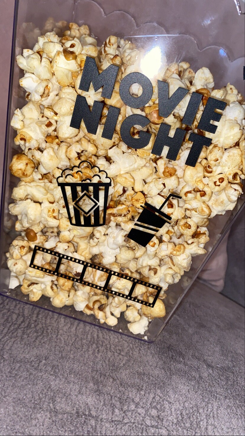 Popcorn and sweets movie night snack boxes personalised gift | Etsy