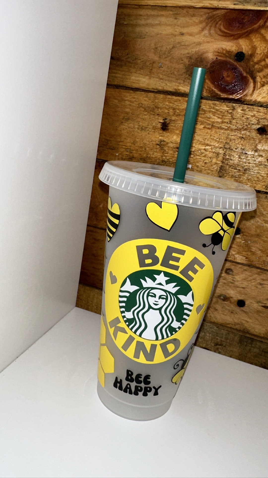 Starbucks Custom Cold Cup, Bee Kind Bee Happy Starbucks Cup, Starbucks ...