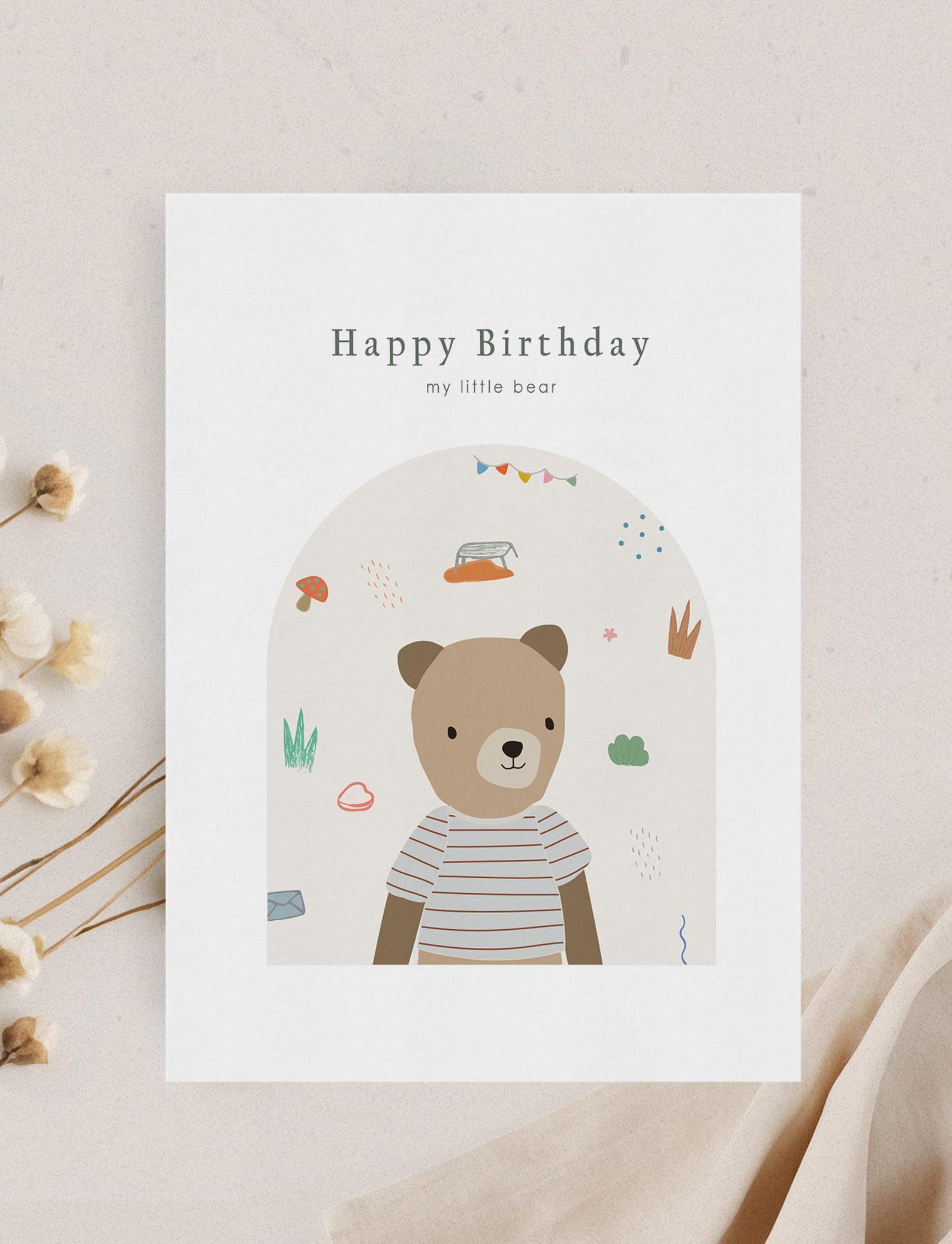 Birthday Card BEAR THEME - Etsy