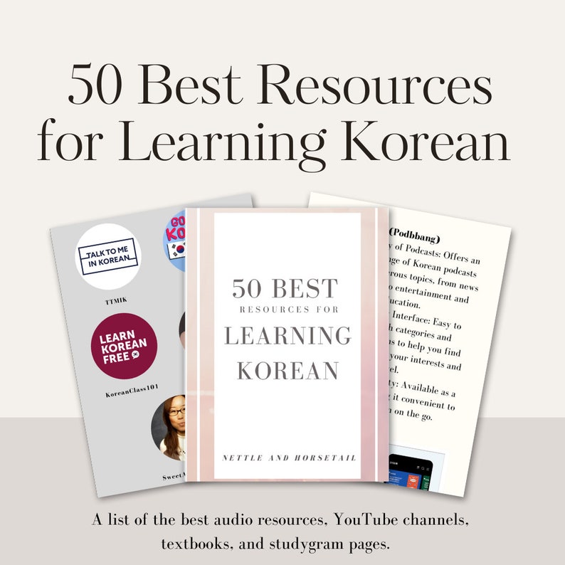 The 50 BEST Resources for Learning Korean Ebook for Beginner Korean ...