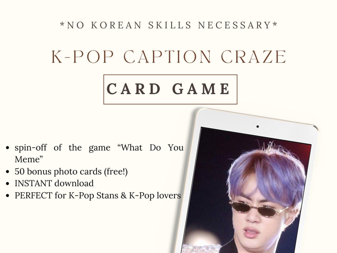 K-POP Caption Craze" Korean Meme Card Game DOWNLOADABLE for K-drama ...