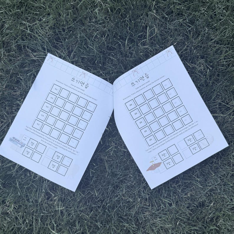 Korean Compound Vowels & Double Consonants Worksheets | Hangul Alphabet ...