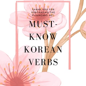 72 MUST-KNOW Korean Verbs for ALL Learners - Etsy