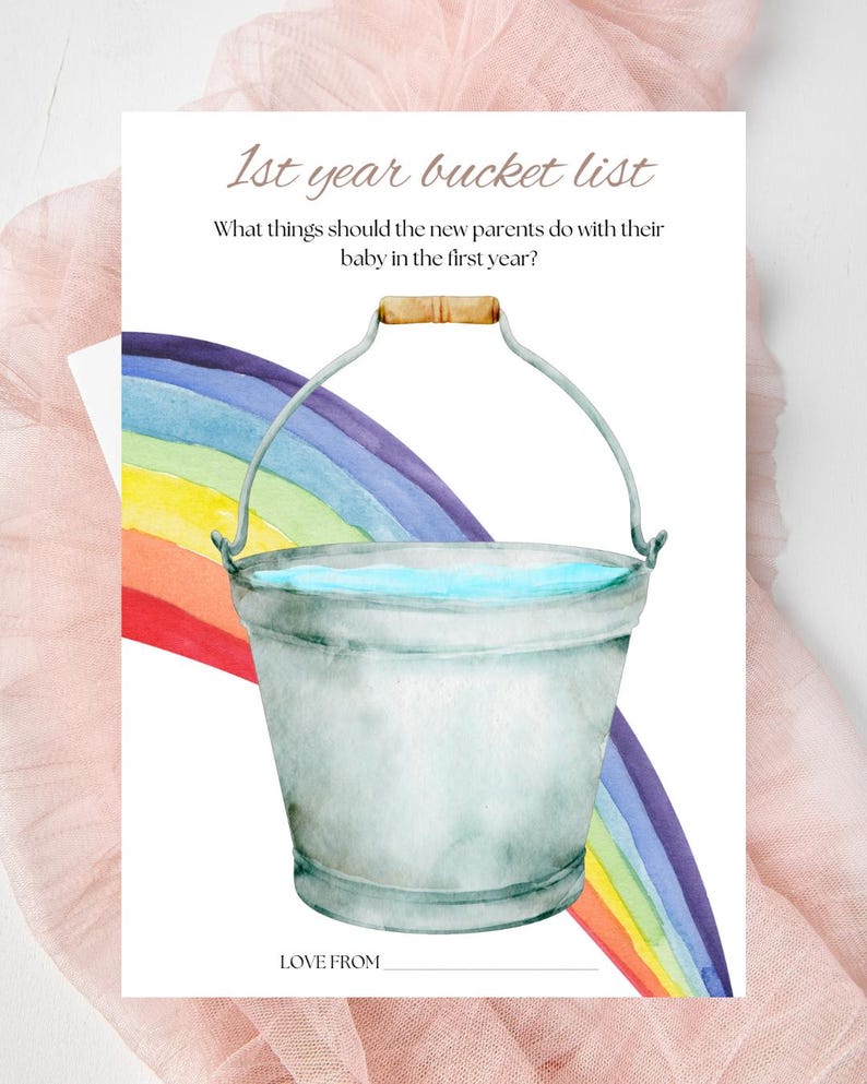 First Year Bucket List- Baby Shower Game FULL Digital Download PDF ...