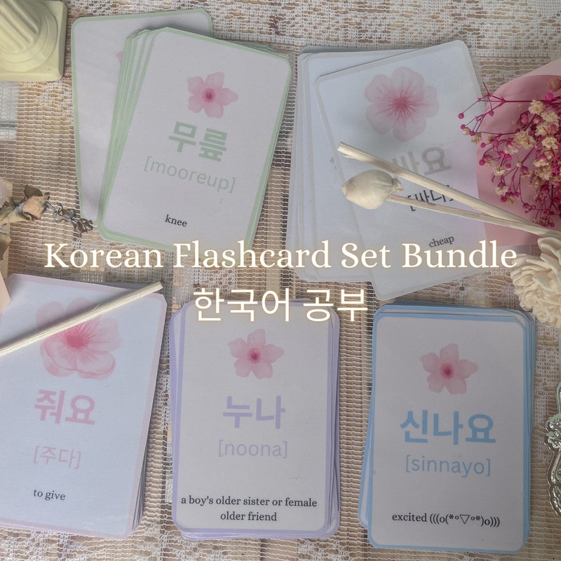 Korean Flashcards - Etsy
