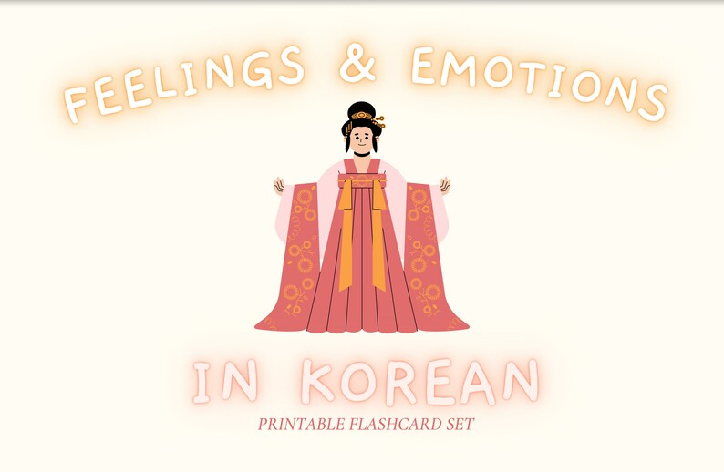 Feeling and Emotions in Korean Downloadable Flashcards - Etsy