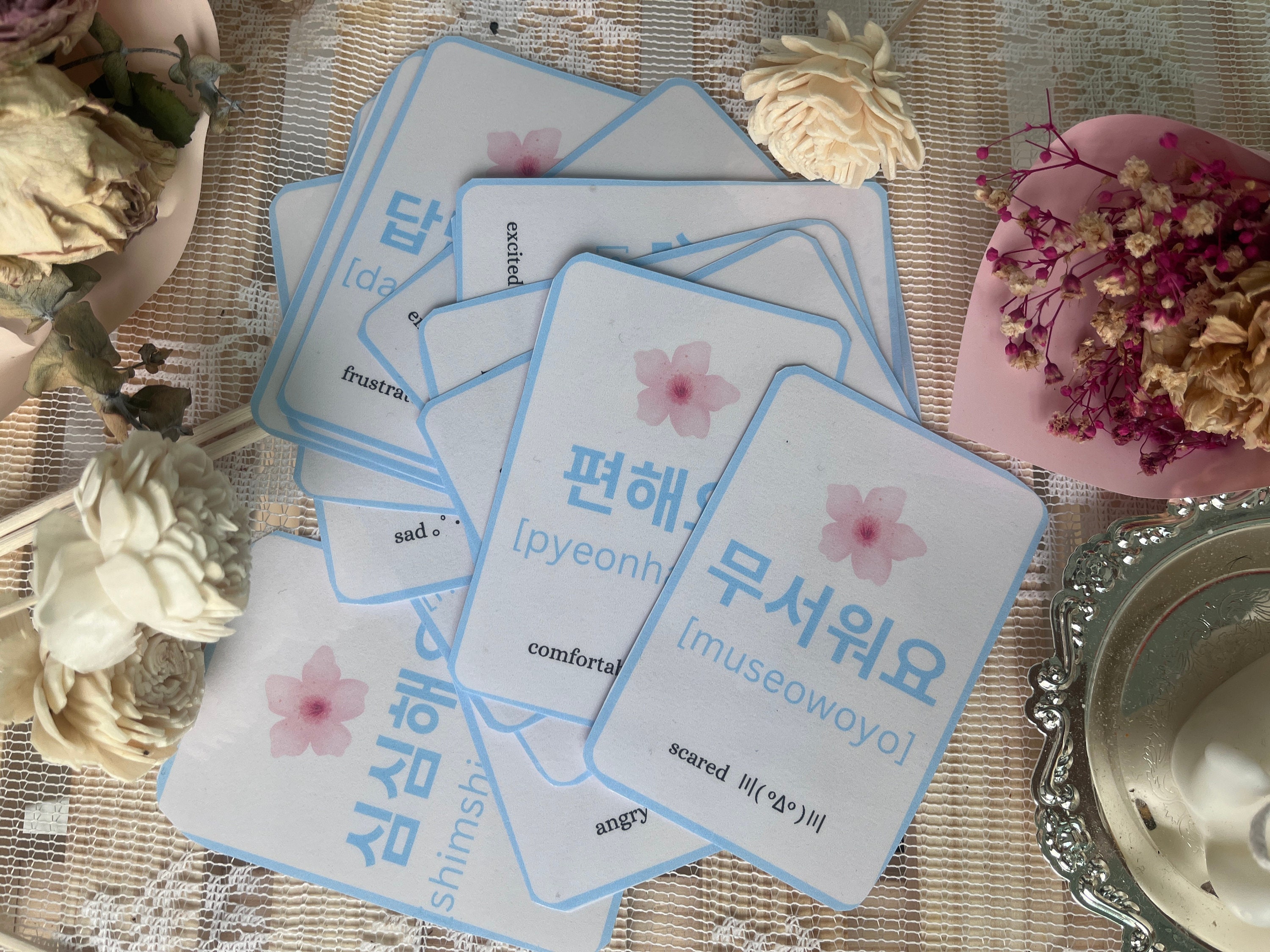 Feeling and Emotions in Korean Downloadable Flashcards - Etsy