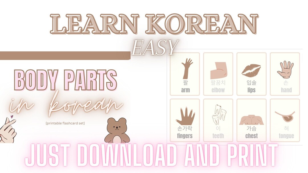 MUST-KNOW Korean Body Parts for ALL Learners Printable - Etsy