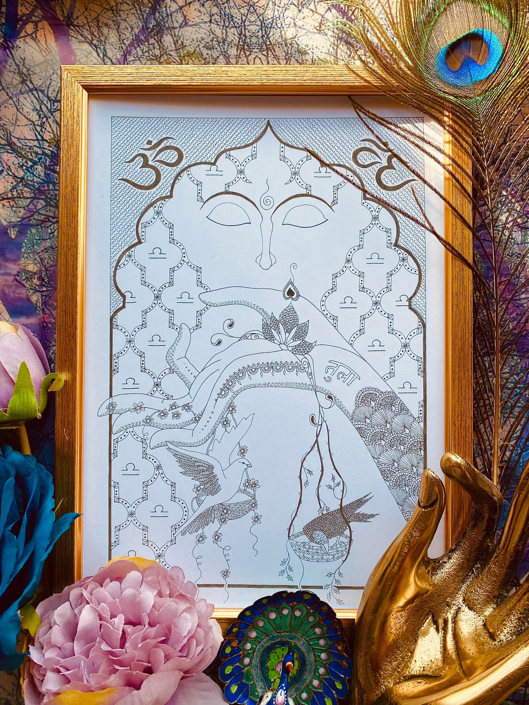 Zodiac Print / Indian Inspired Libra Print - Etsy